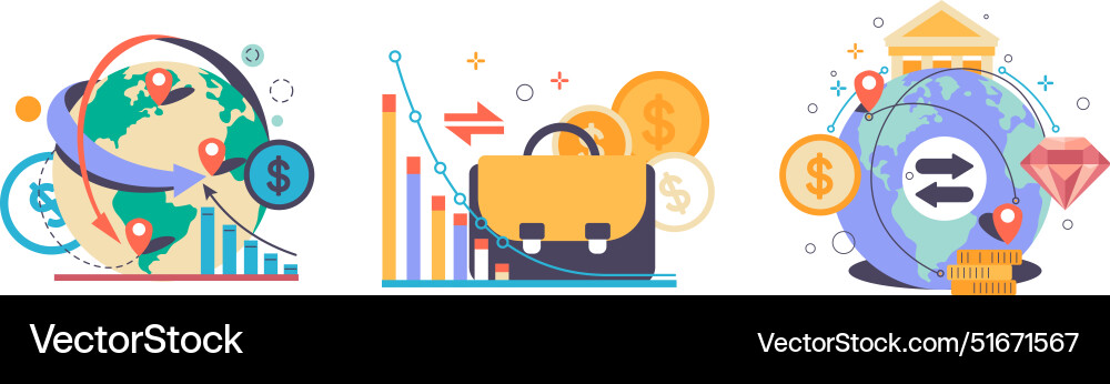 Financial growth and economic development Vector Image