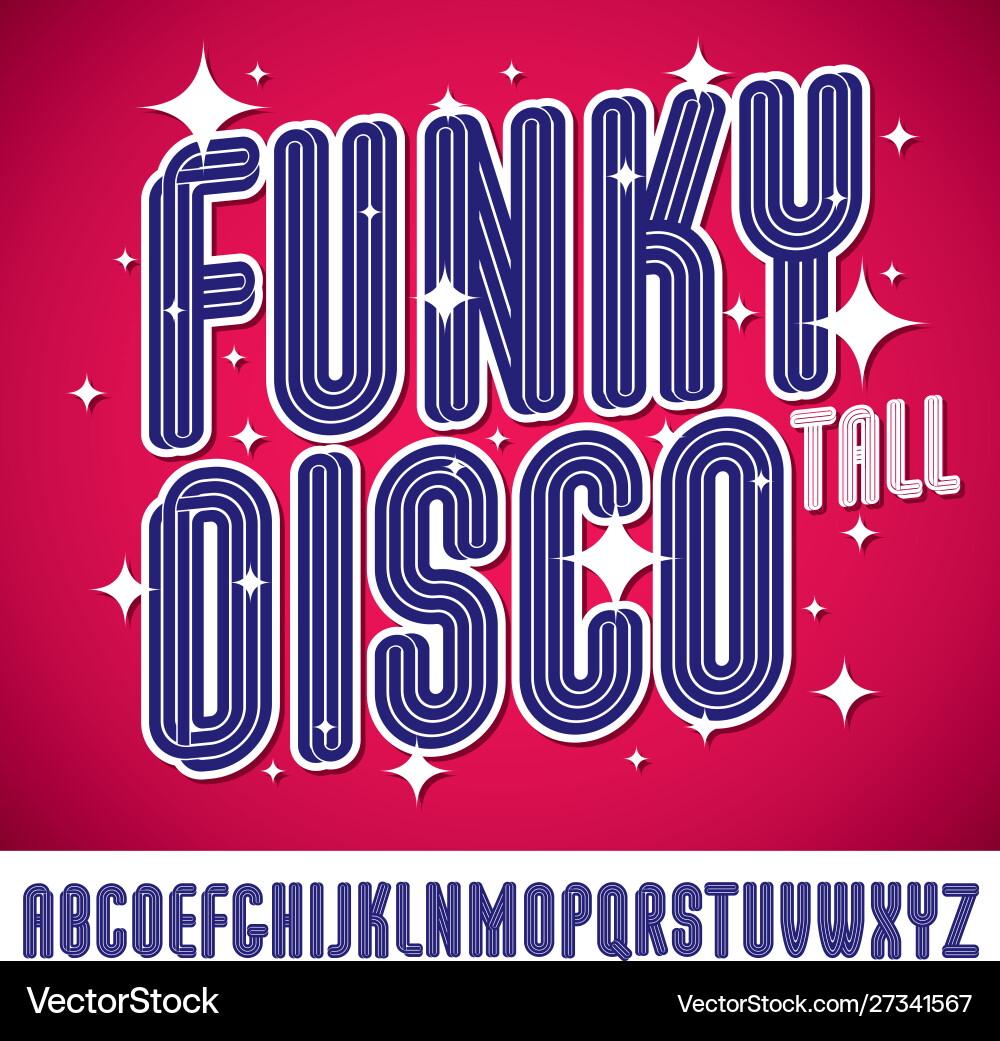 Funky tall capital alphabet letters collection Vector Image