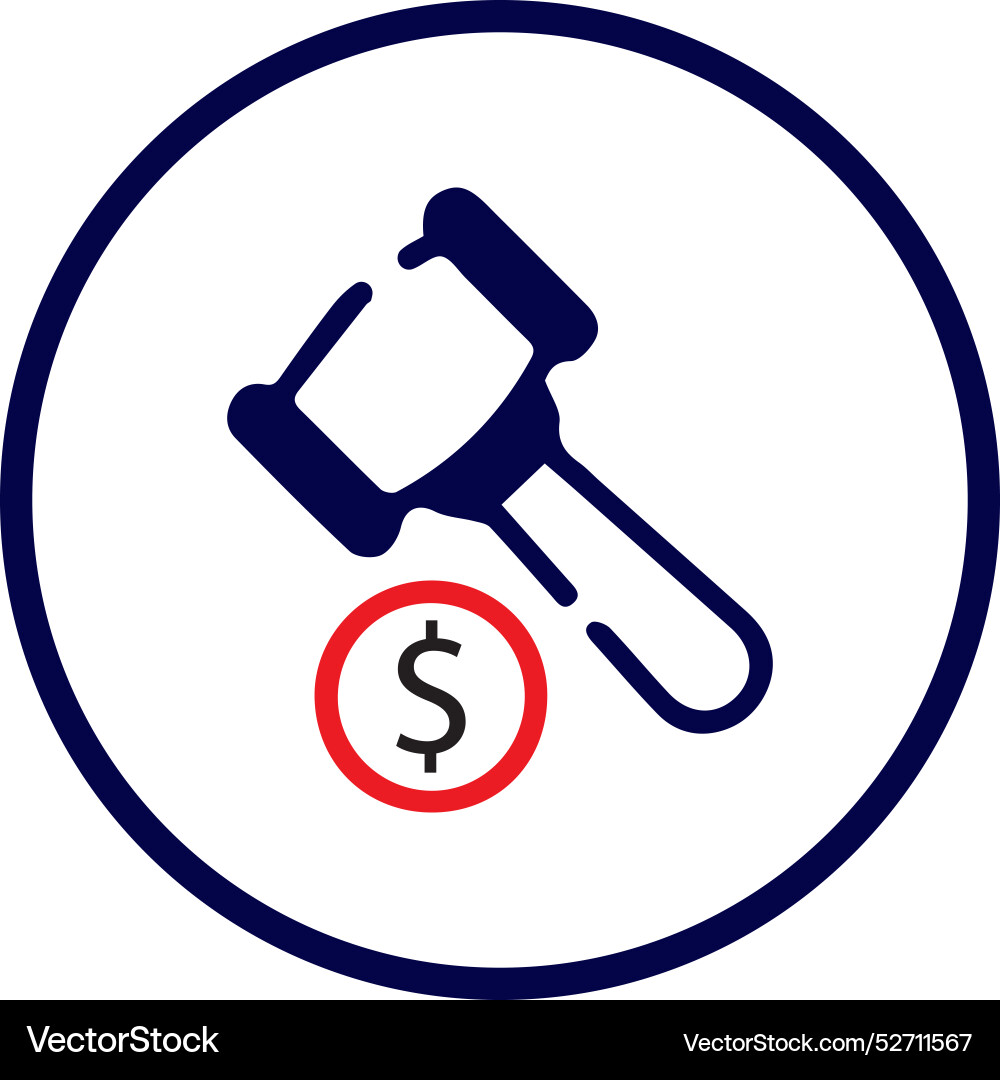 Hammer judge time icon Royalty Free Vector Image