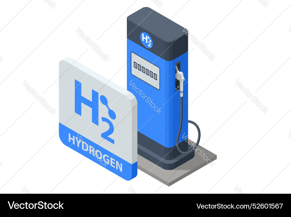 Isometric hydrogen energy is a clean Royalty Free Vector