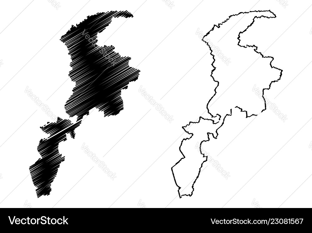 Khyber Pakhtunkhwa Map - Sketch Royalty Free Vector Image
