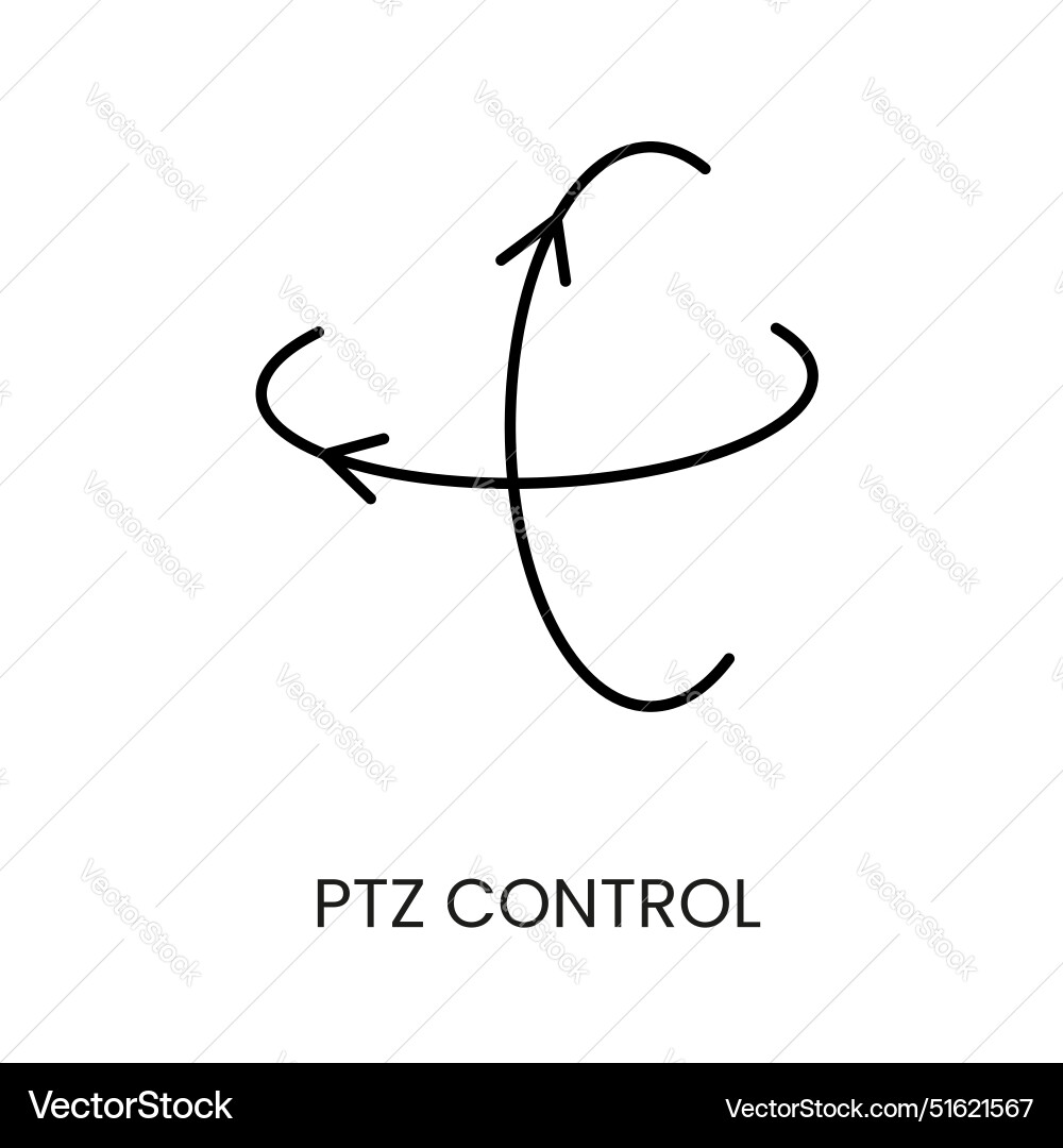Ptz control line icon with editable stroke Vector Image