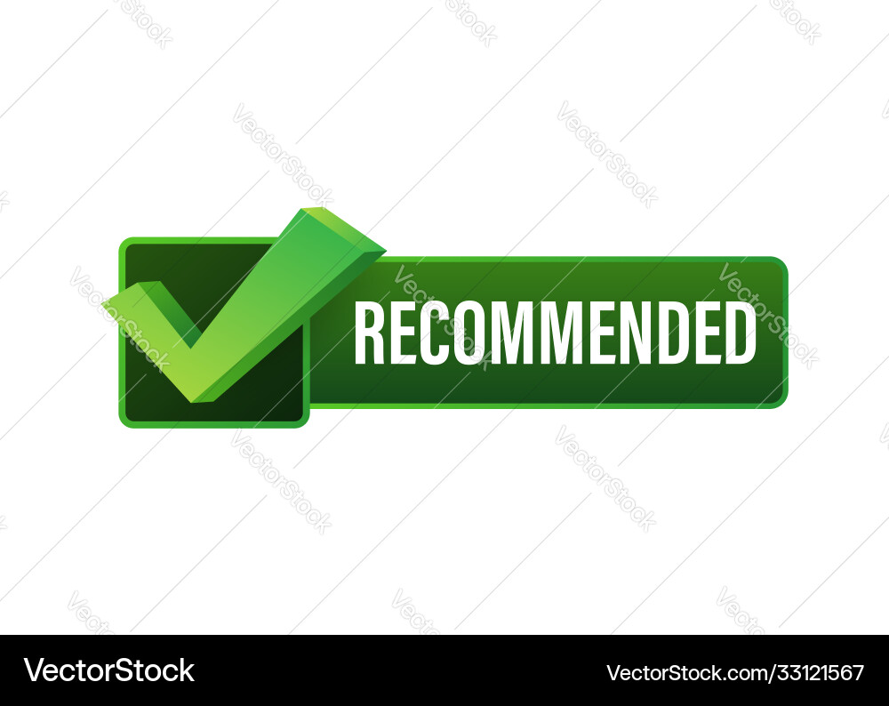 Recommended Label Icon - Green Royalty Free Vector Image