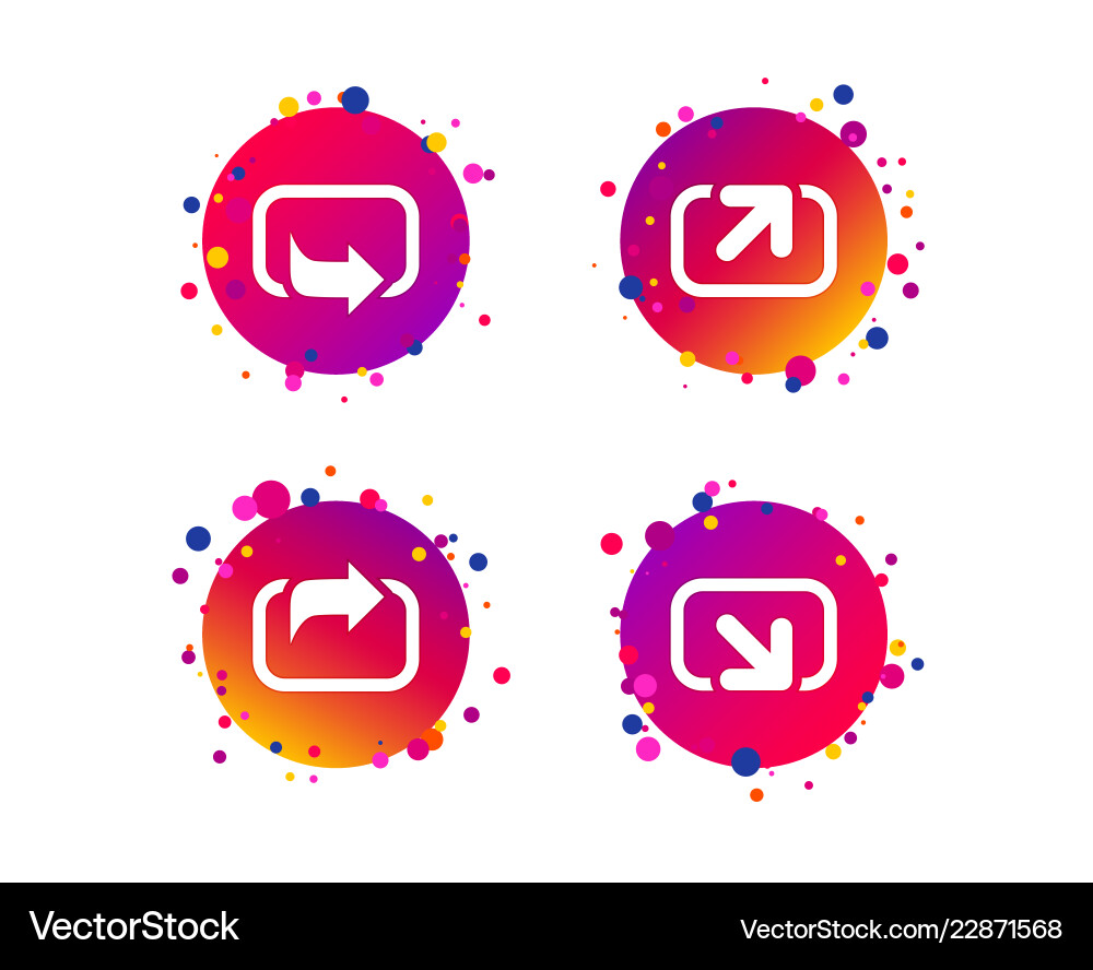 Action icons share symbols Royalty Free Vector Image
