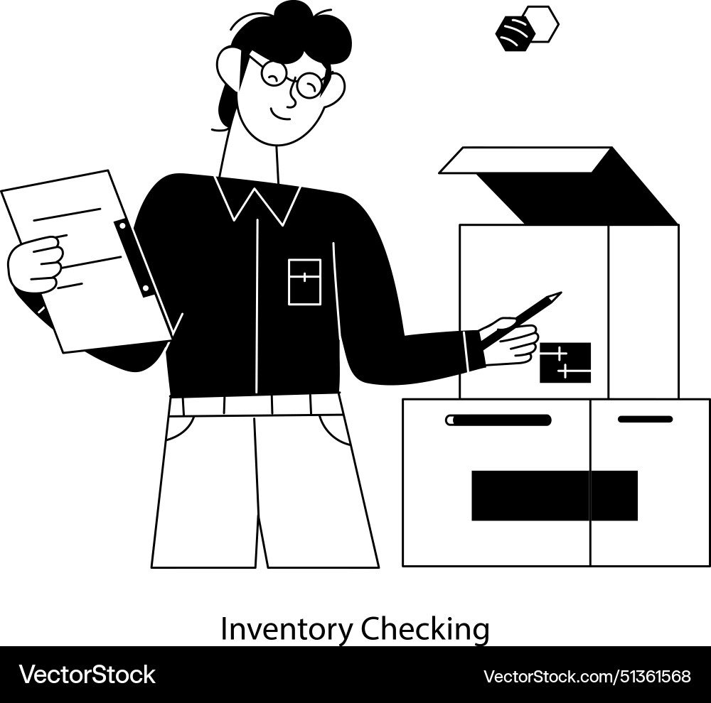 Inventory checking Royalty Free Vector Image - VectorStock