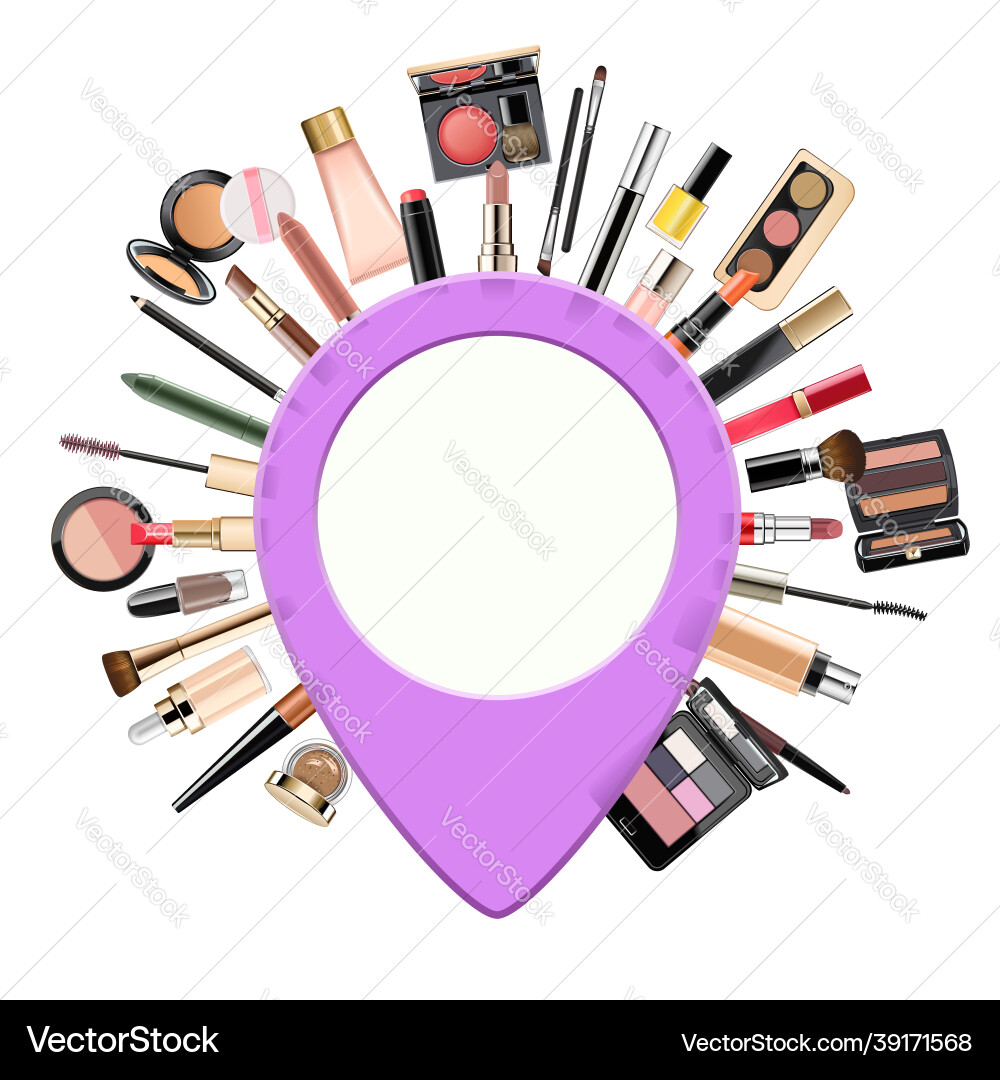 Makeup concept with pick point Royalty Free Vector Image