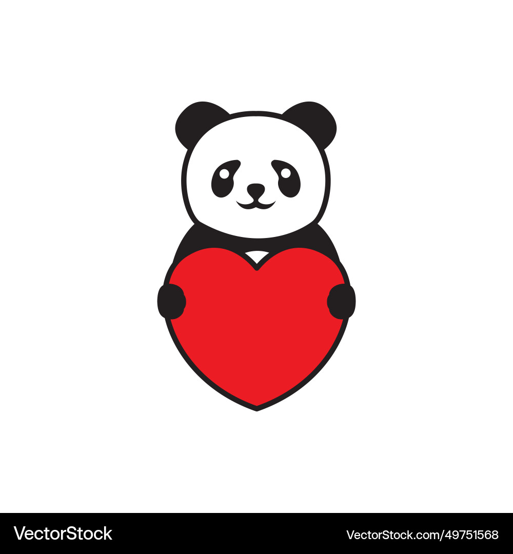 Panda liebe logo design bild Lizenzfreies Vektorbild
