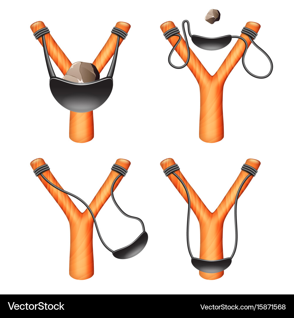 Slingshot isolated on white Royalty Free Vector Image
