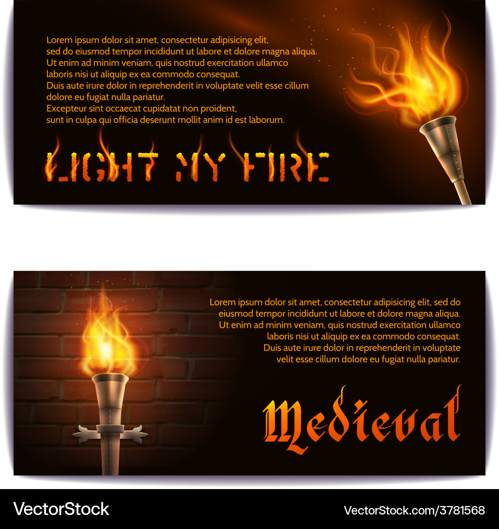 Torch banners set Royalty Free Vector Image - VectorStock