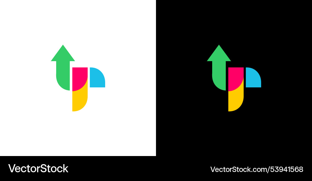 Unique and modern up logo design Royalty Free Vector Image