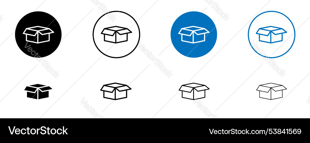 Box icon set Royalty Free Vector Image - VectorStock