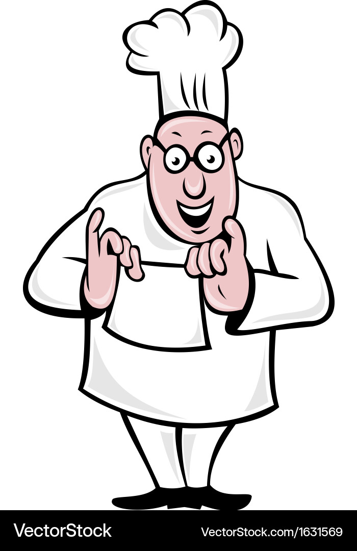 Cartoon chef cook or baker holding paper Vector Image