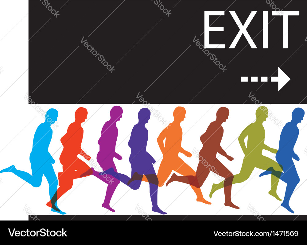 Exit sign Royalty Free Vector Image - VectorStock
