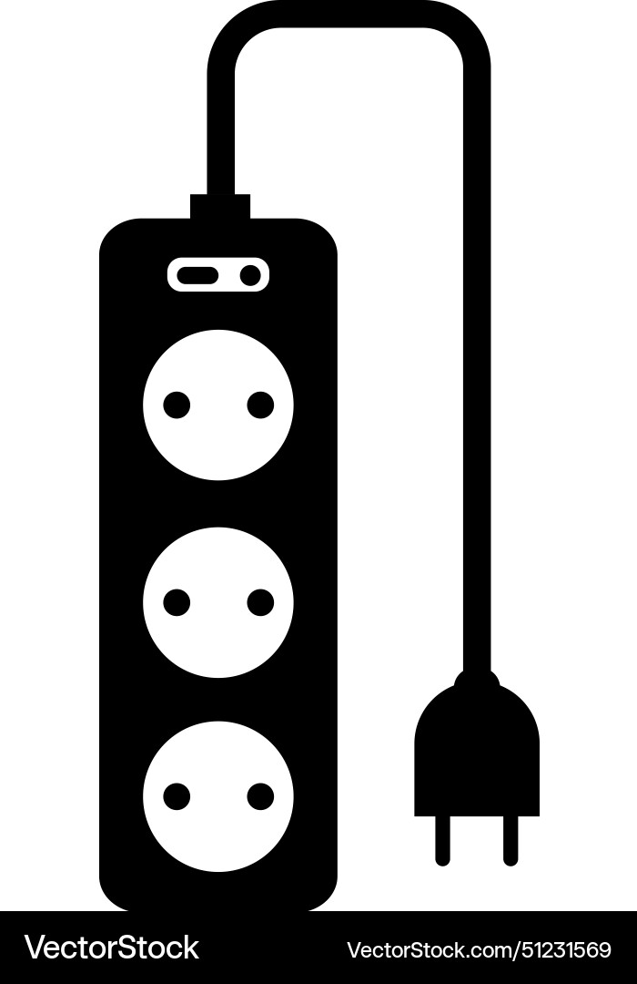 Extension cord icon electric sign Royalty Free Vector Image