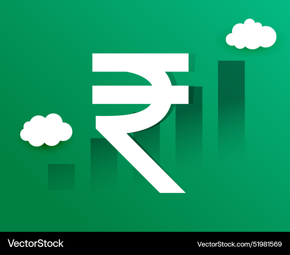 Indian digital rupee symbol background a strong Vector Image