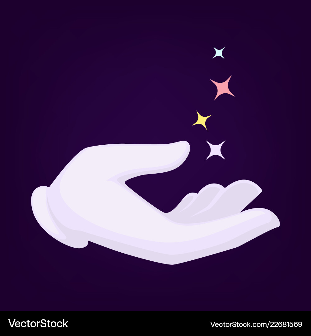 Magicians hands wearing gloves making magic Vector Image