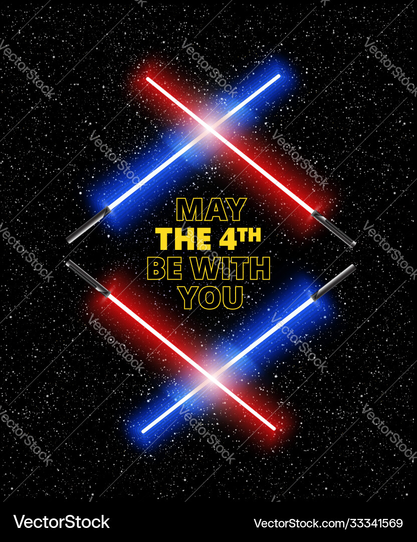 May the 4th - Lightsaber Celebration Royalty Free Vector