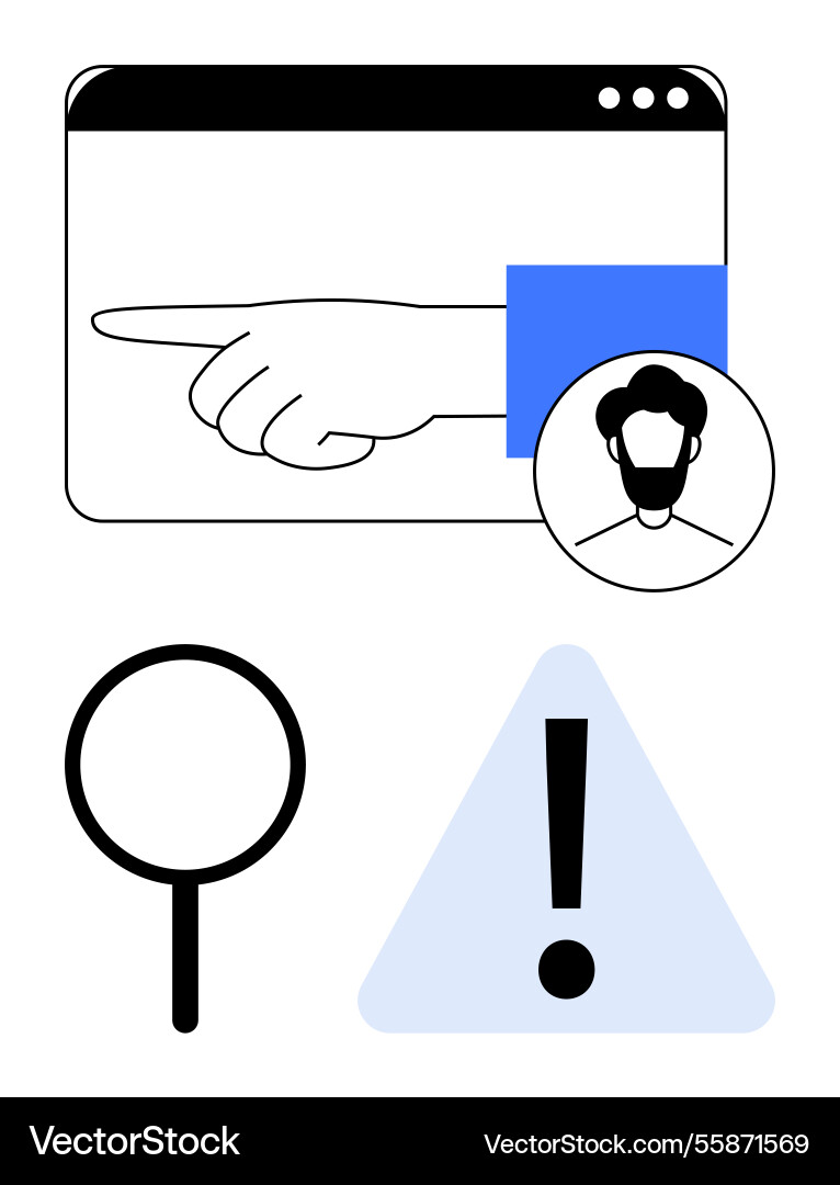 Online interaction with error alert Royalty Free Vector