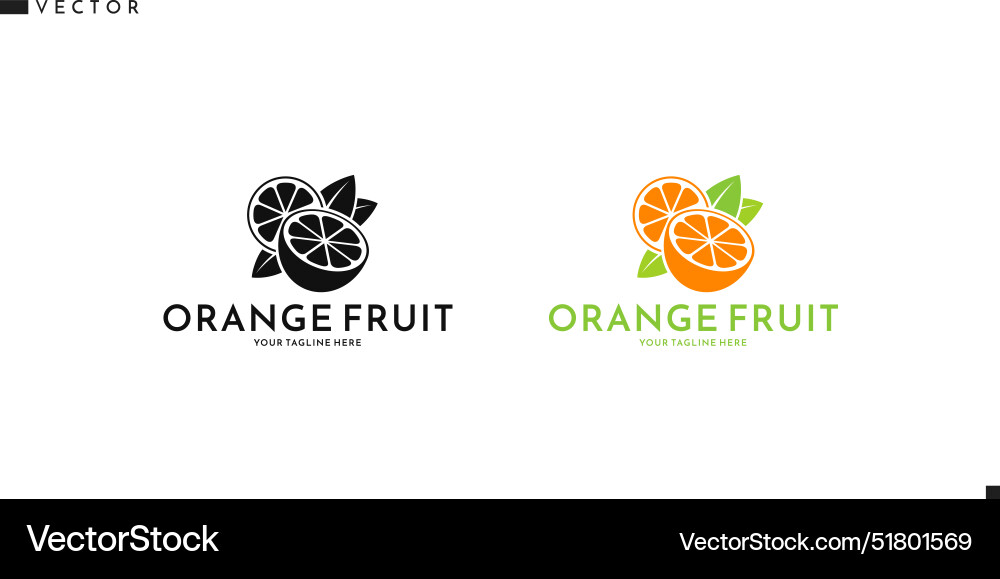 Orange Fruit with Leaf Sign Royalty Free Vector Image