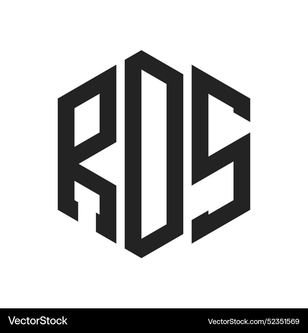 Rds logo design initial letter monogram Royalty Free Vector