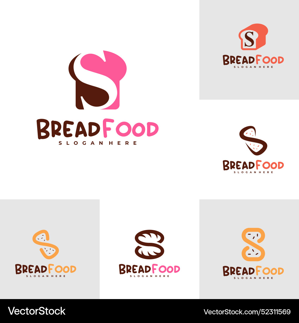 Set of bread with s logo template creative Vector Image