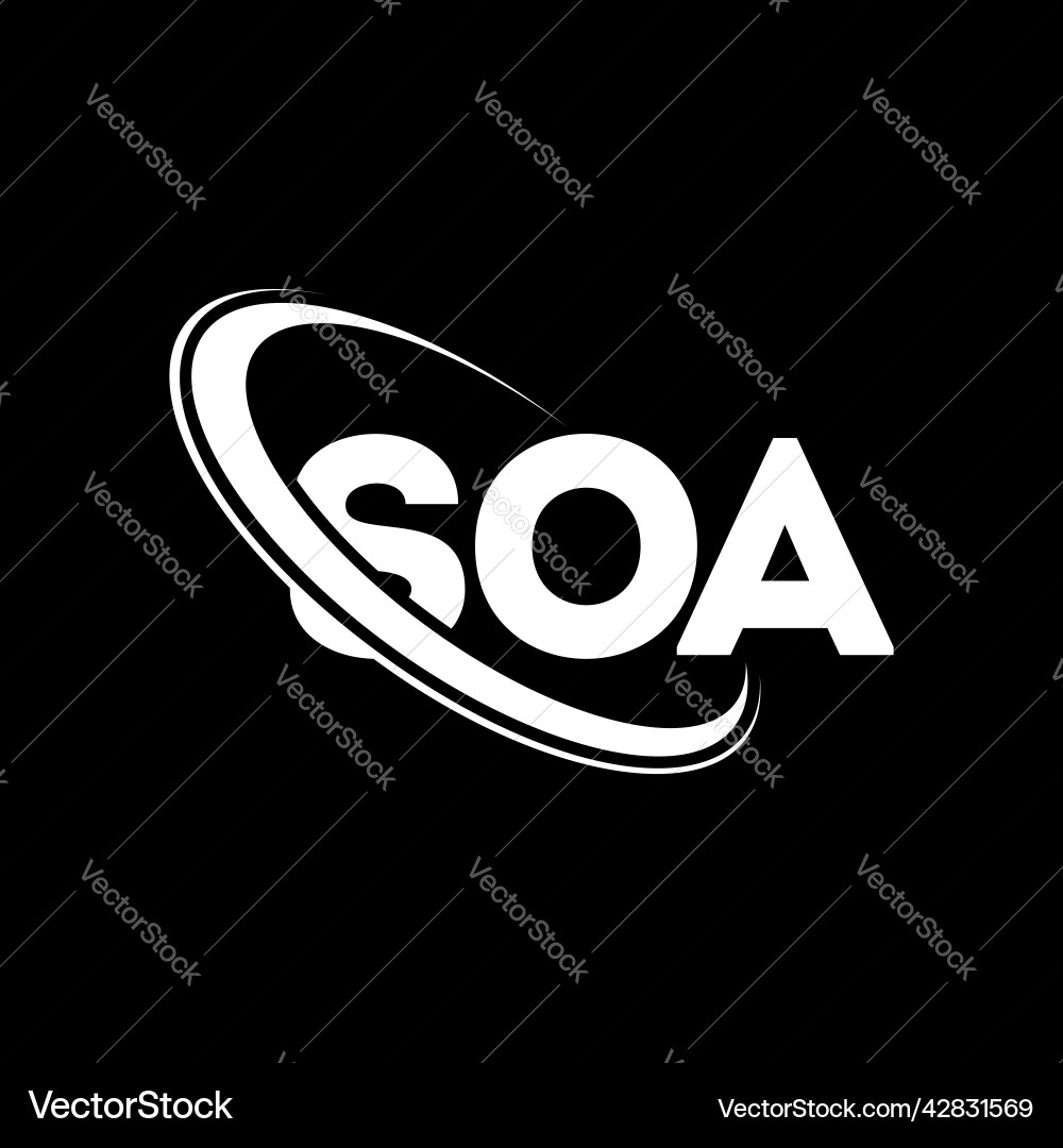Soa logo letter design Royalty Free Vector Image