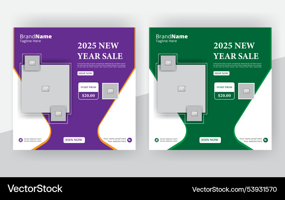 2025 new year sale social media poster Royalty Free Vector
