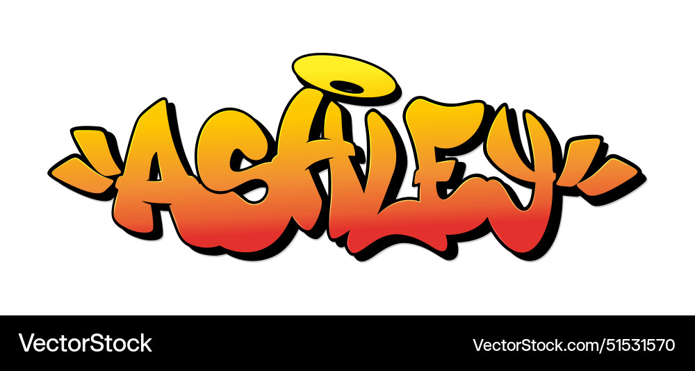 Ashley name in graffiti style Royalty Free Vector Image