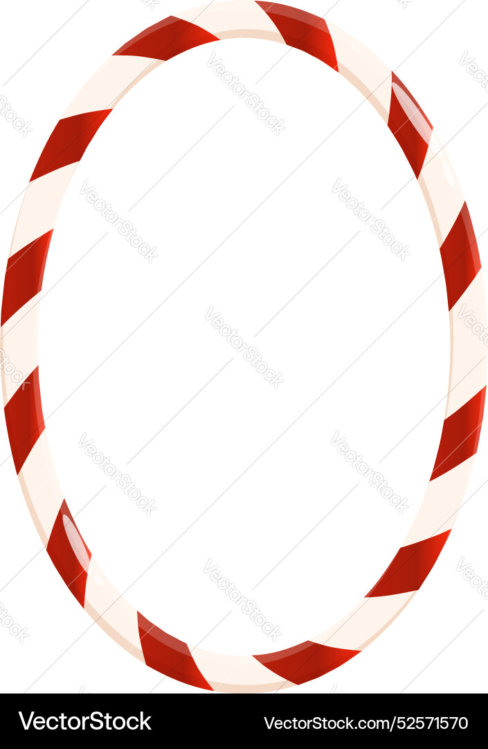 Christmas candy cane forming a circle frame Vector Image
