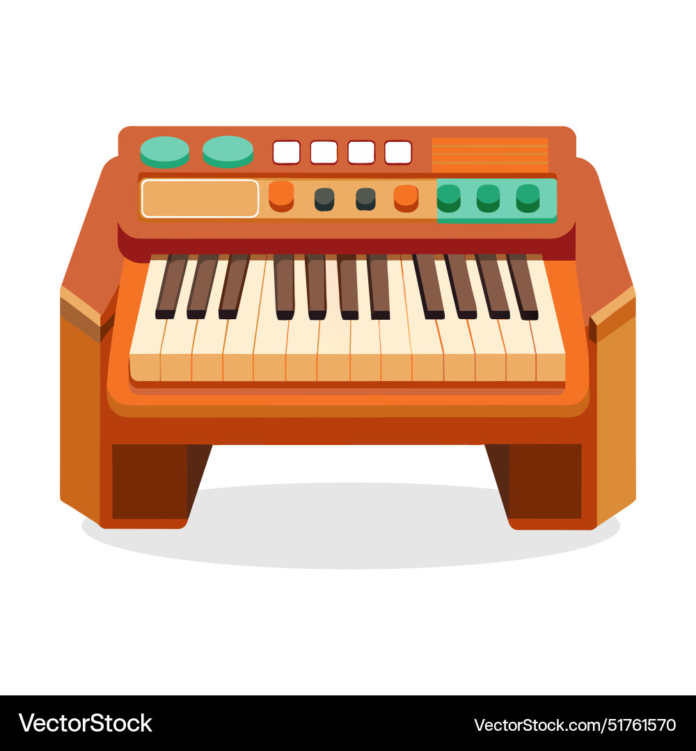 Electronic organ flat on white background Vector Image