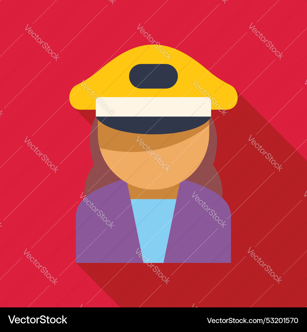 Female ship captain in uniform is standing Vector Image