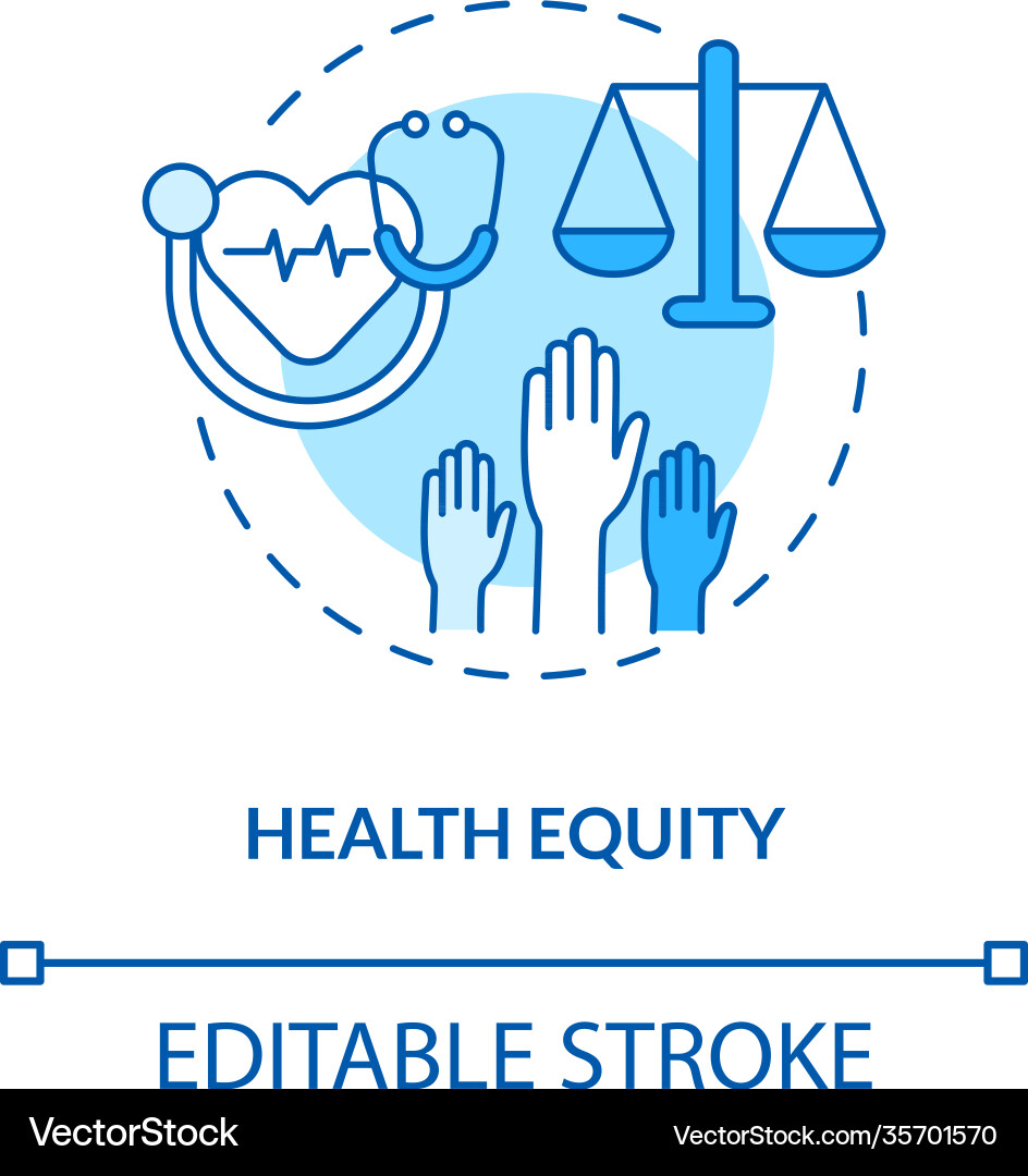 Health equity concept icon Royalty Free Vector Image