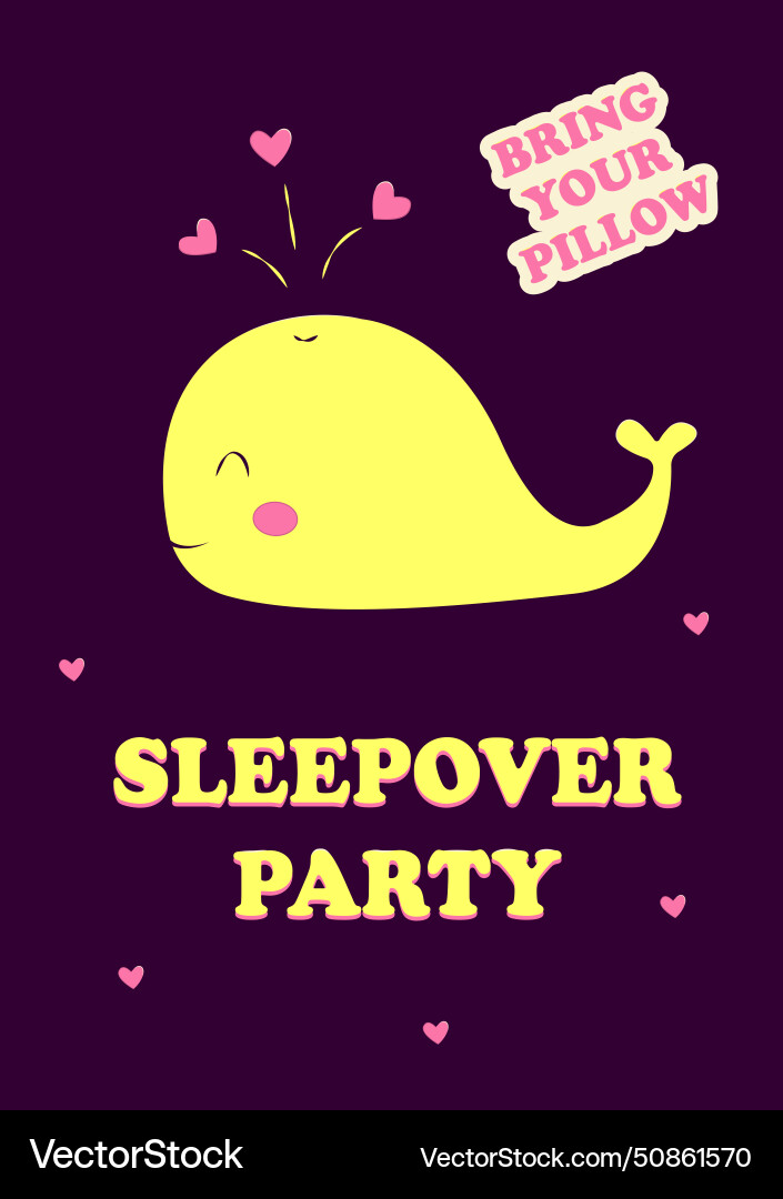 Invitation to a sleepover party bring Royalty Free Vector