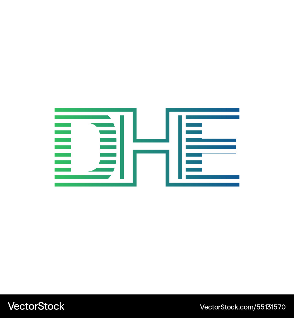 Modern dhe logo design letter minimalist Vector Image