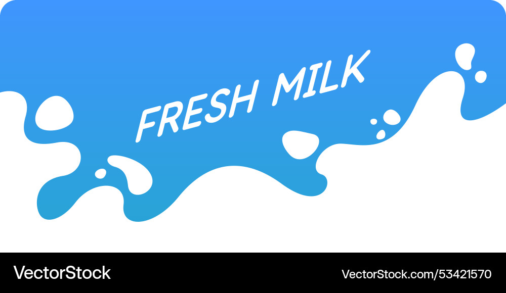 Modern poster fresh milk with splashes Royalty Free Vector