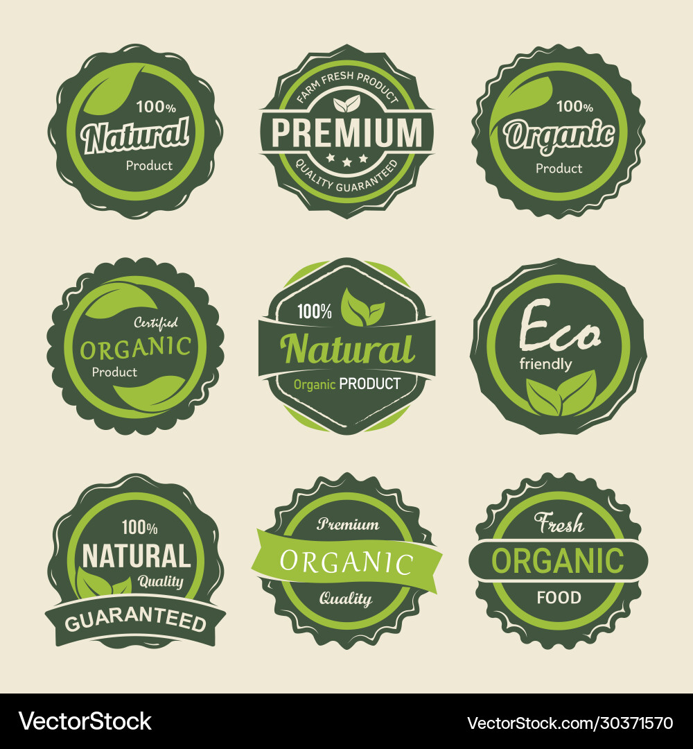 Organic product labels Royalty Free Vector Image