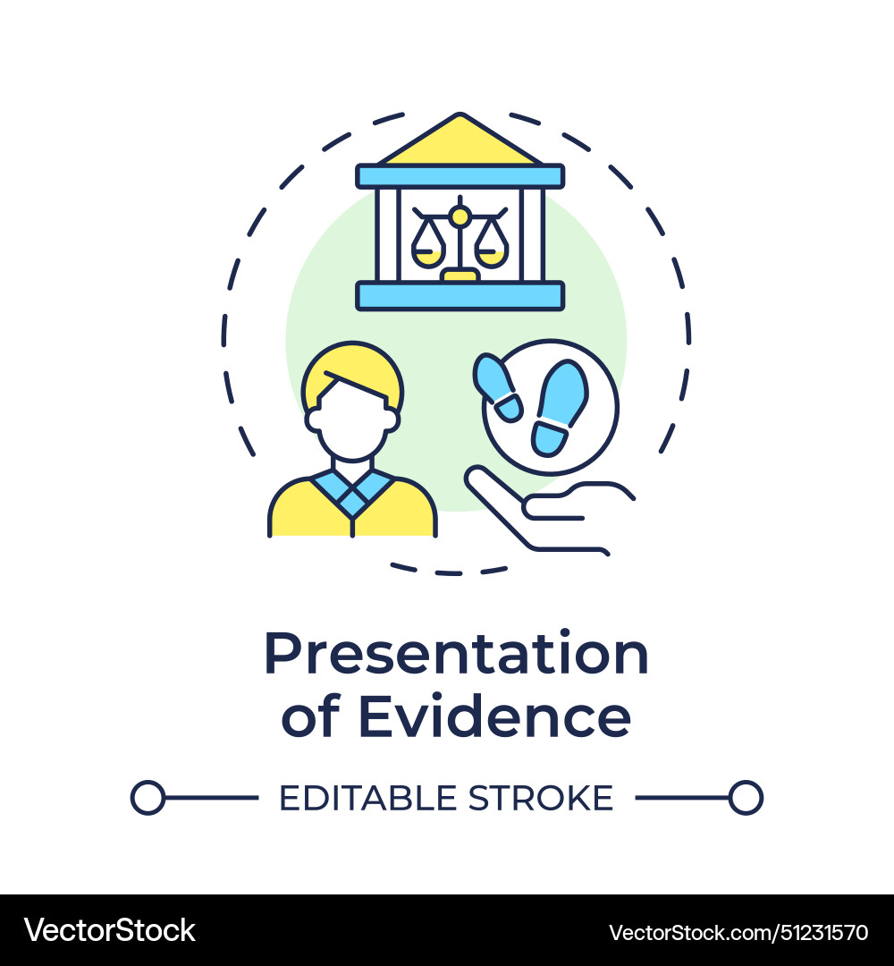 Presentation of evidence multi color concept icon Vector Image
