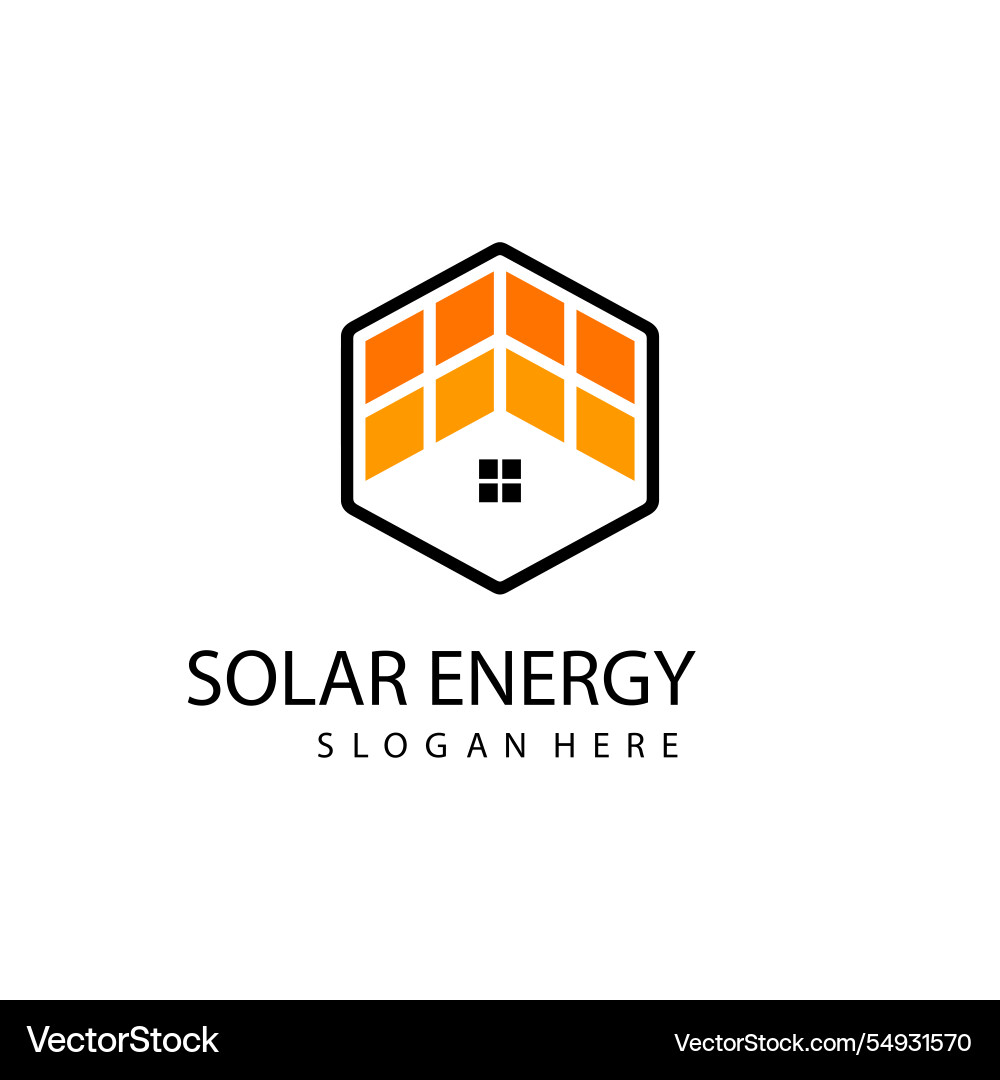Sun solar energy logo design template Royalty Free Vector