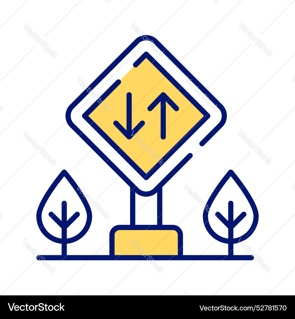Two way traffic signs icon ready for premium use Vector Image