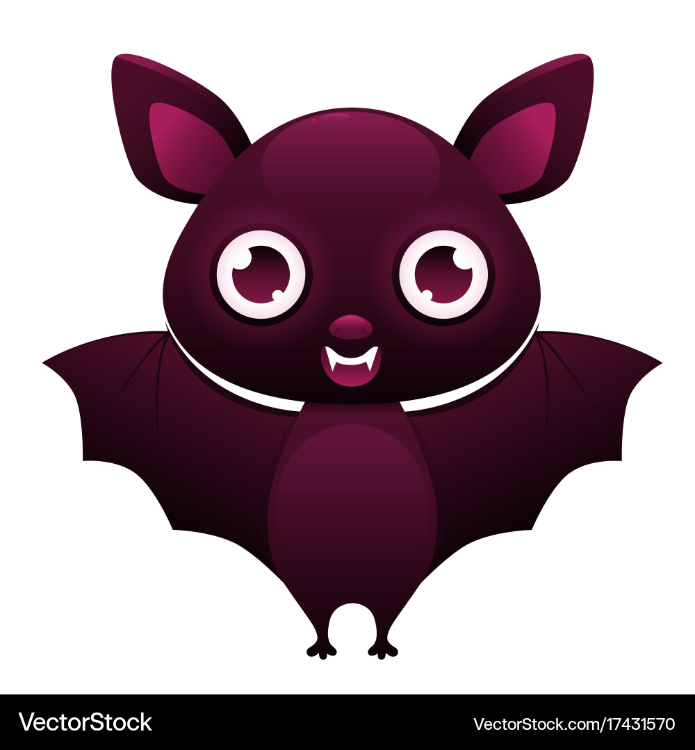 Vampire bat cute cartoon character Royalty Free Vector Image