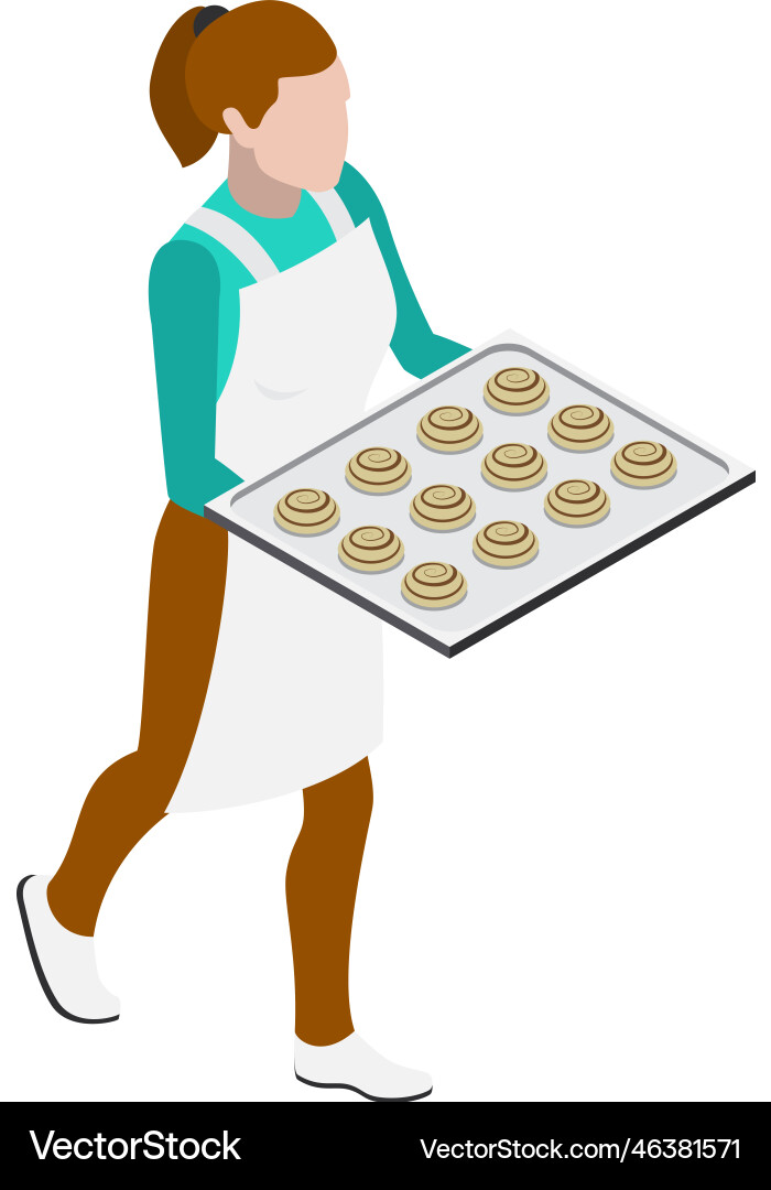Baker isometric Royalty Free Vector Image - VectorStock