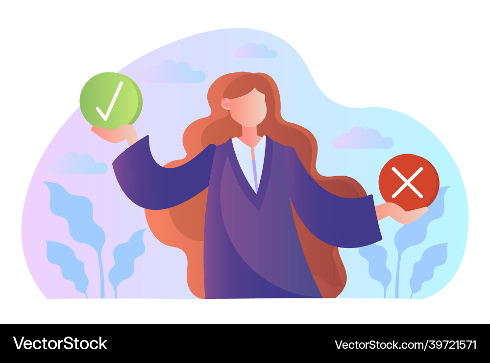 Business decision right or wrong Royalty Free Vector Image