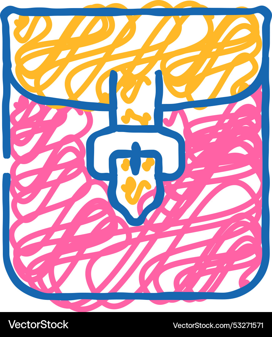 Clasp pocket icon doodle Royalty Free Vector Image