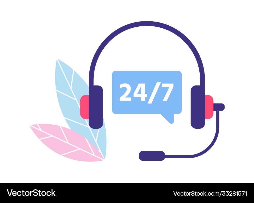 Customer service support 24 7 personal assistant Vector Image