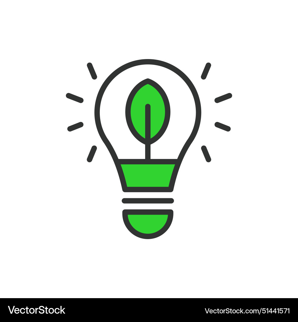 Eco bulb in line design green light Royalty Free Vector