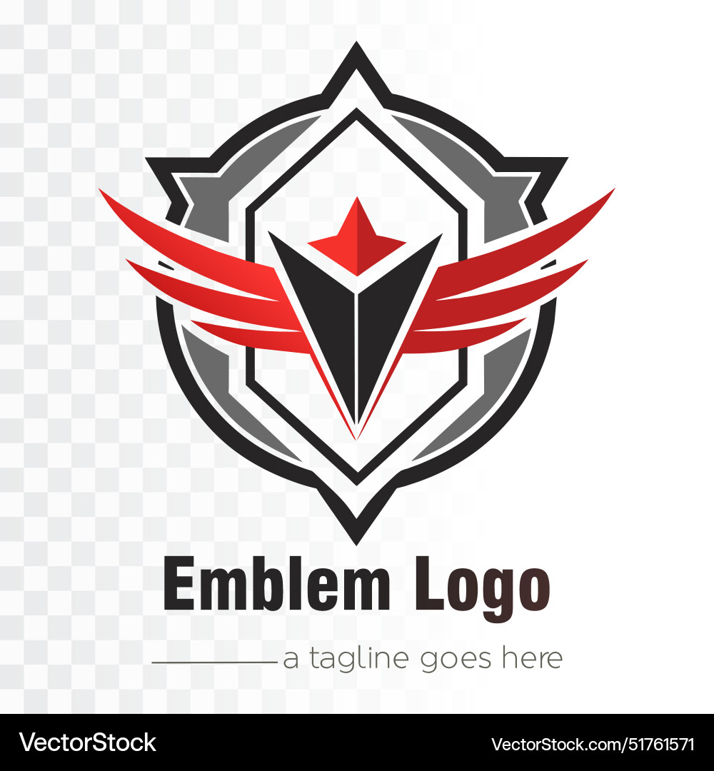 Emblem logo design template on transparent Vector Image