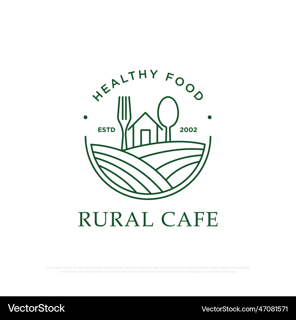 Healthy food restaurant logo design Royalty Free Vector