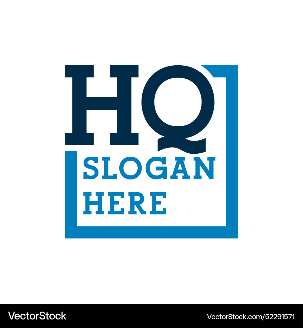 Minimal initials logo letters h and q hq initial Vector Image