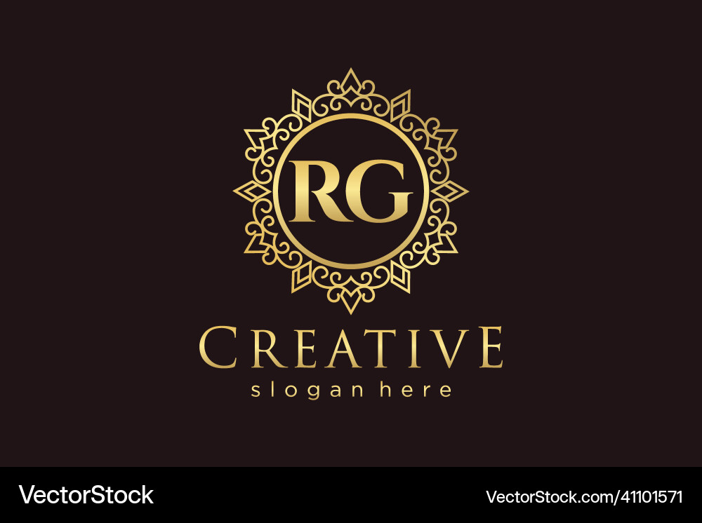 Rg initial letter luxury calligraphic feminine Vector Image