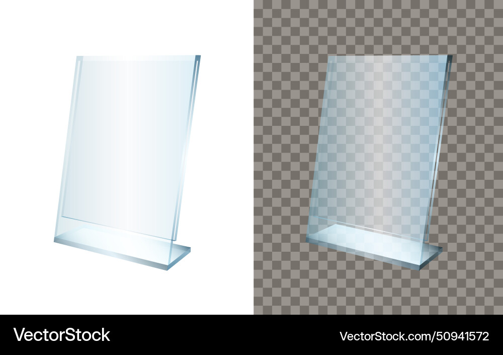 3d transparent acrylic stand for a4 paper page Vector Image